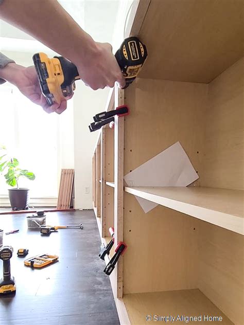 Custom Built In How To Install Base Cabinets Simply Aligned Home