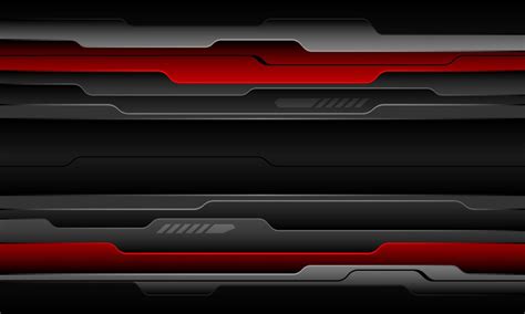 Abstract Red Grey Black Cyber Line Geometric Layer Overlap Design