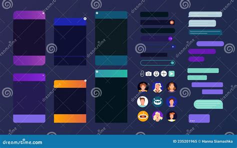 Flat Chat Bot Windows With User Avatar Message Bubble Stock Vector Illustration Of Interface