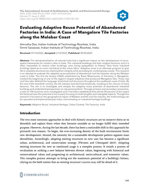 Article 2 Evaluating Adaptive Reuse Potential Of Abandoned Factories