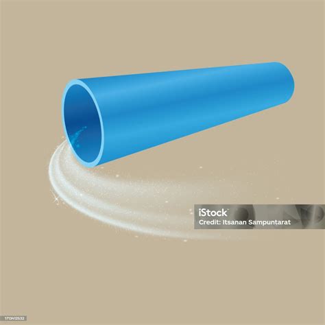 물 흐름이 있는 파란색 Pvc 파이프 하수관에 대한 스톡 벡터 아트 및 기타 이미지 하수관 3차원 형태 건설 산업 Istock