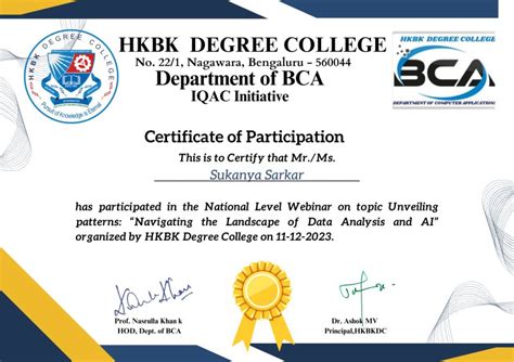 Sukanya Sarkar On Linkedin Dataanalytics Ai Webinar Hkbkdegreecollege Drsahanaprasad…