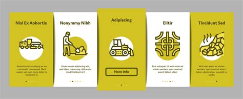 Road Repair And Construction Onboarding Elements Icons Set Vector