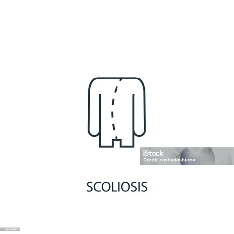 척추측만증 컨셉 라인 아이콘입니다 간단한 요소 그림입니다 의료 세트에서 척추측만증 개념 개요 기호 디자인 웹 및 모바일 Ui Ux에 사용할 수 있습니다 개념에 대한 스톡