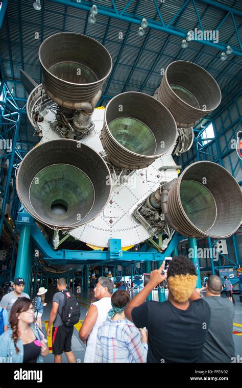 Saturn V Apollo Rocket On Display At Nasa Kennedy Space Center Florida