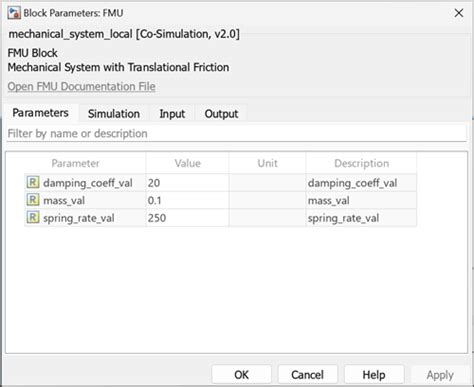 Export Simscape Model As Fmu With Tunable Parameters And Internal