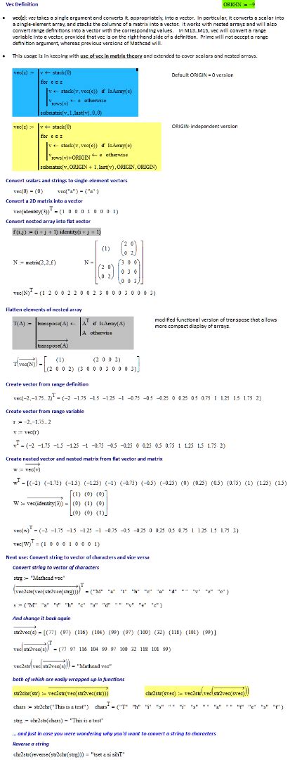 The Vec Function Ptc Community