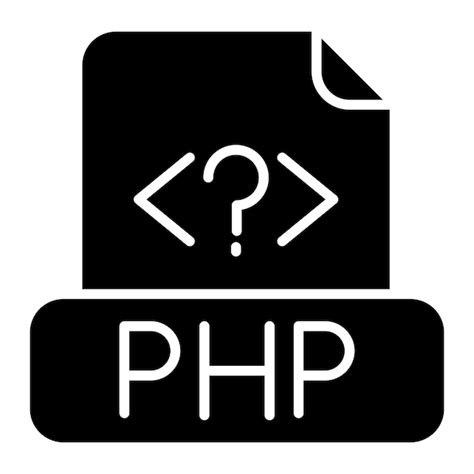 Premium Vector Php File Glyph Solid Black Illustration