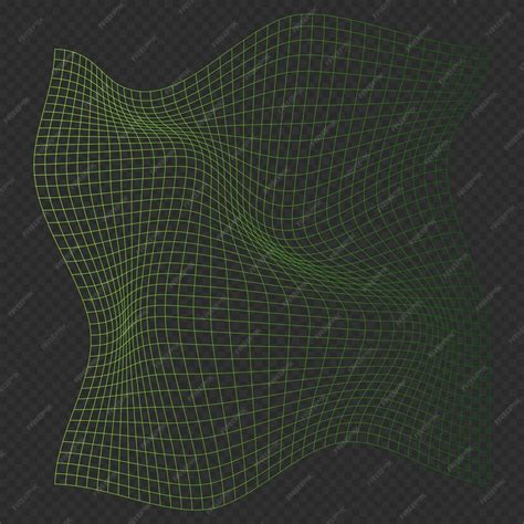 Premium Vector Distorted Neon Grid Pattern Wireframe Wave Geometry Grid Warped Mesh Texture