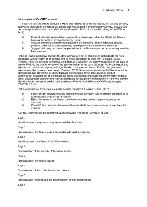 An Overview Of RCM And FMEA