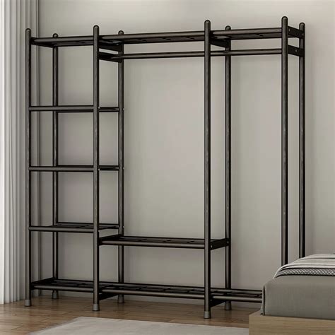 설치하기 쉬운 코트 랙 간단한 옷 건조 바닥에서 천장까지 접이식 홈 침실 옷장 유형 대형 수납 걸이 Aliexpress
