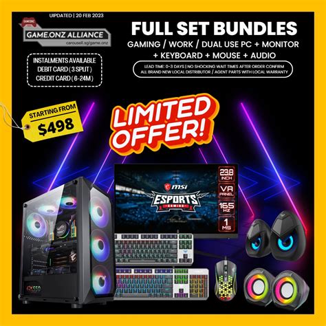 Full Set Bundle Deals Promo Offer Cheap Budget Gaming Pc Build Custom Desktop Rig Amd Ryzen