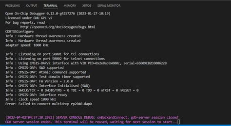 Can T Debug With Windows Vscode Issue Raspberrypi Debugprobe Github