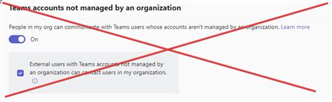 Teams Security Baselines Unmanaged User Access