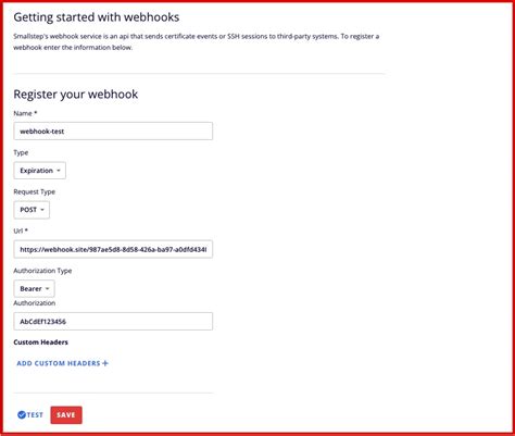 Configure Certificate Webhook Events Guide Smallstep