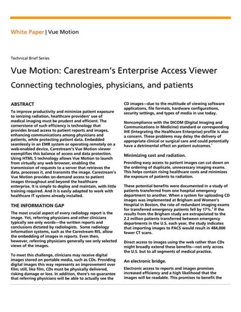 Vue Motion Carestreams Enterprise Access Viewer Pdf