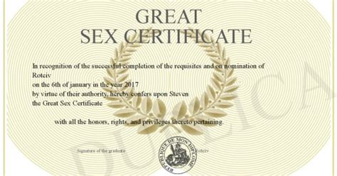 Great Sex Certificate
