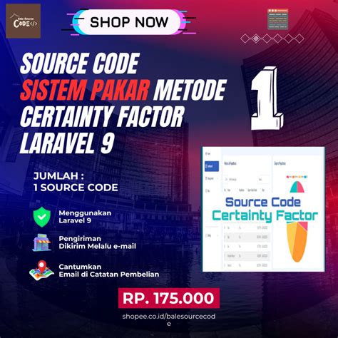 Jual Source Code Sistem Pakar Metode Certainty Factor Berbasis Web PHP Laravel Shopee Indonesia