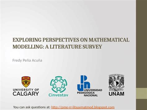 Pdf Exploring Perspectives On Mathematical Modelling A Literature
