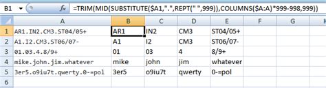 Excel 2010 Parse Out Sections Of A Variable Length Text String Stack Overflow