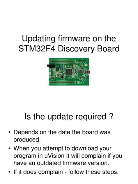 a step by step guide to updating the stm32f4 discovery board firmware pdf