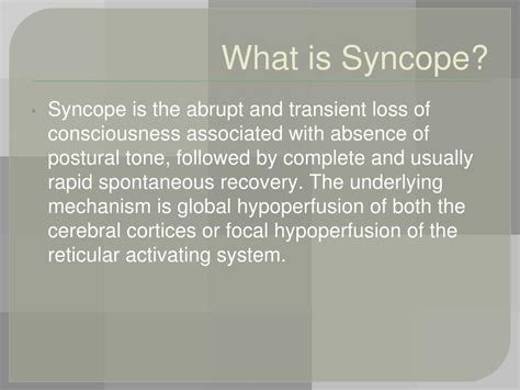 Ppt Syncope Powerpoint Presentation Free Download Id 3535962