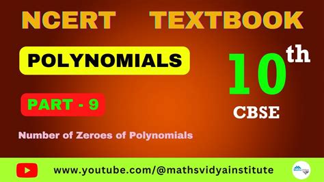 Part 9 Class 10 Number Of Zeroes Of Polynomial Chapter 2 Ncert Aman Sir Youtube