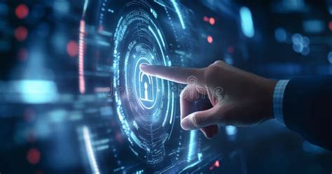 A Businessman Interacts With A Glowing Digital Lock Icon Highlighting The Importance Of