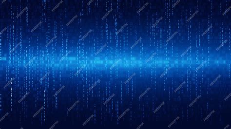 Premium Photo Blue Data Technology Background Vector With Binary Code