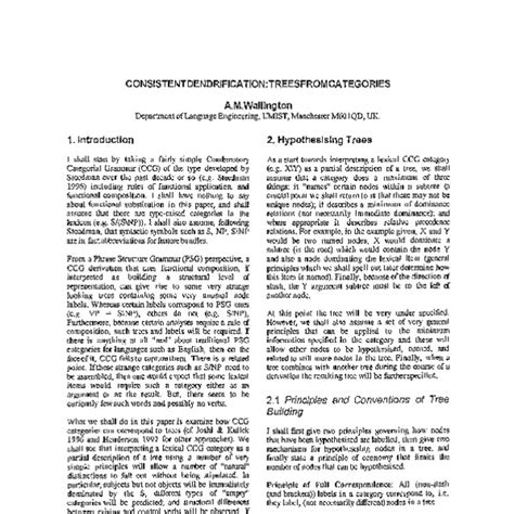 consistent dendrification trees from categories acl anthology