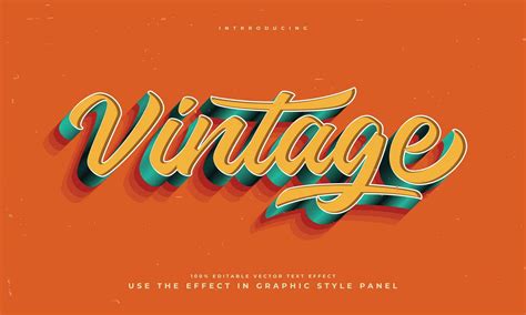 Vintage Retro Editable Text Effect Alphabet Font Typography Typeface Vector Art At Vecteezy