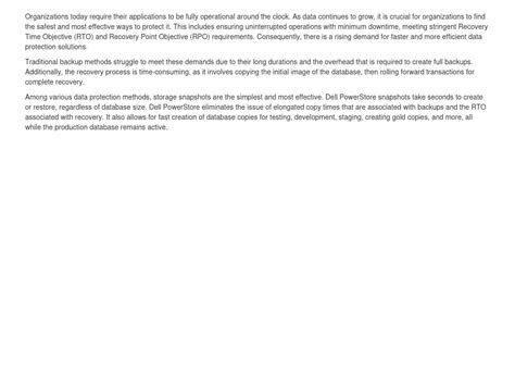 Executive Summary Dell Powerstore Backup And Restore For Oracle Rac Data Protection And High