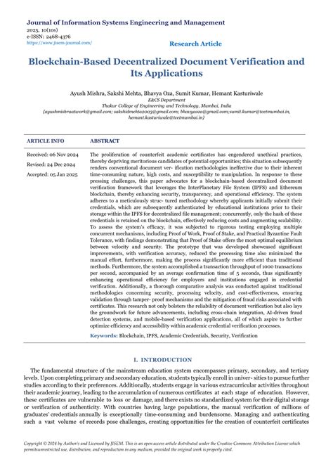 pdf blockchain based decentralized document verification and its