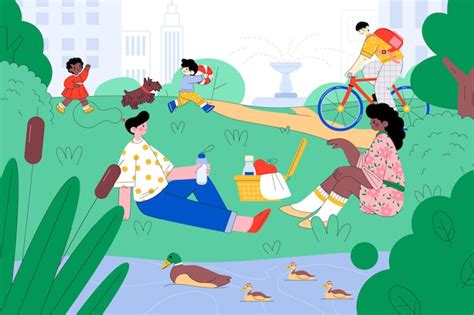 손으로 그린 도시 생활 그림 무료 벡터