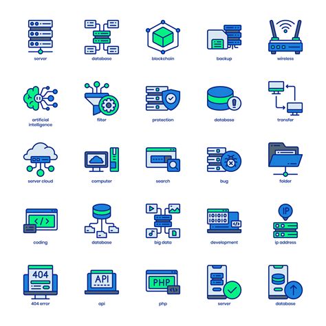 Server And Database Pack For Your Website Design Logo App UI Server And Database Icon