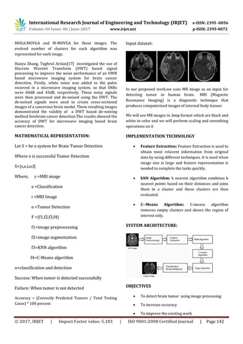 Optimizing Problem Of Brain Tumor Detection Using Image Processing Pdf