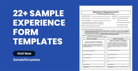 Free 22 Experience Form Samples In Pdf Ms Word