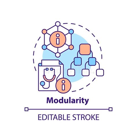 2d Customizable Thin Line Icon Modularity Concept Stock Vector