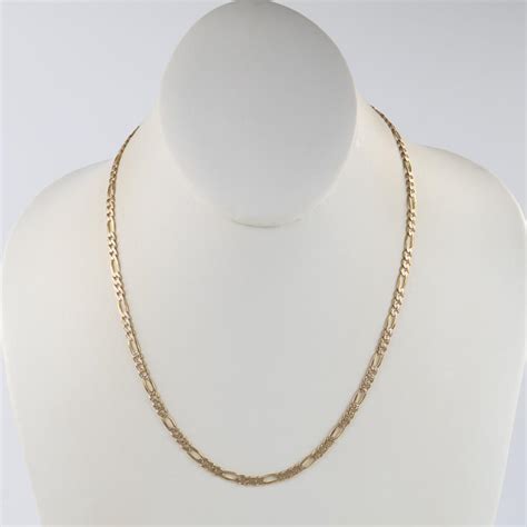 14kt Two Tone Gold Figaro Chain Link Necklace Property Room