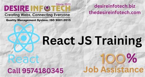 React JS Training React JS Course In Gandhinagar React JS Internship Desire Infotech