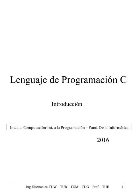 pdf de programación lenguaje de programación c introducción