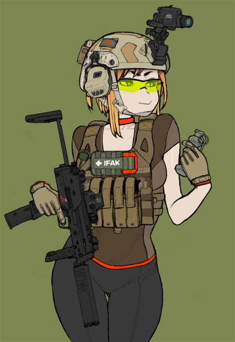 Rule 34 Bulletproof Vest Glasses Gloves Green Eyes Gun Headset Helmet Leggings Nightvision