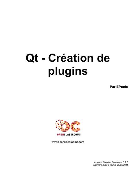 qt creation de plugins Qt Création de plugins Par EPonix openclassrooms Licence Creative