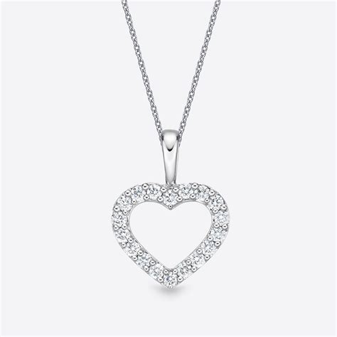 Diamond Heart Necklace White Gold