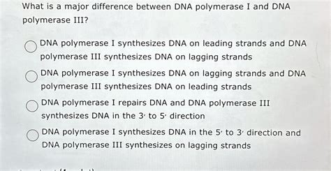What Is A Major Difference Between DNA Polymerase I And DNA Polymerase III DNA Polymerase I