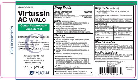 Virtussin Ac W Alc Codeine Phosphate And Guaifenesin Liquid