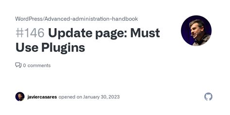 Update Page Must Use Plugins · Issue 146 · Wordpressadvanced