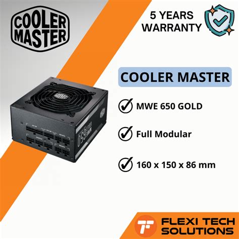 COOLER MASTER MWE 650 80 Plus Gold Fully Modular 650w PSU Power Supply ...