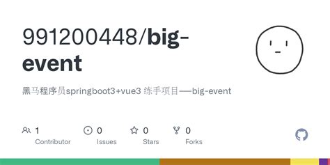 GitHub big event 黑马程序员springboot vue 练手项目big event