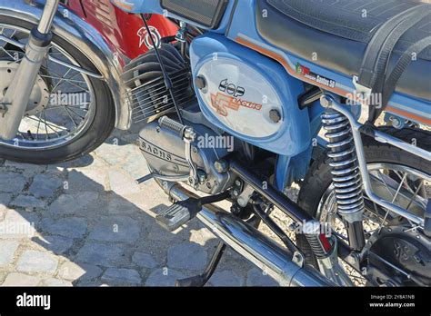 Close Up Of A Vintage Sachs V5 Motorcycle Engine And Exhaust Showcasing The Craftsmanship Of A